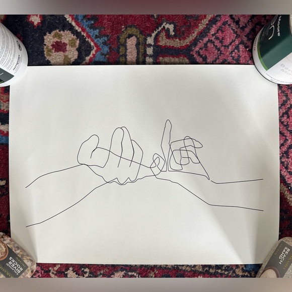 Society6 | Art | Pinky Swear Line Drawing Print | Poshmark